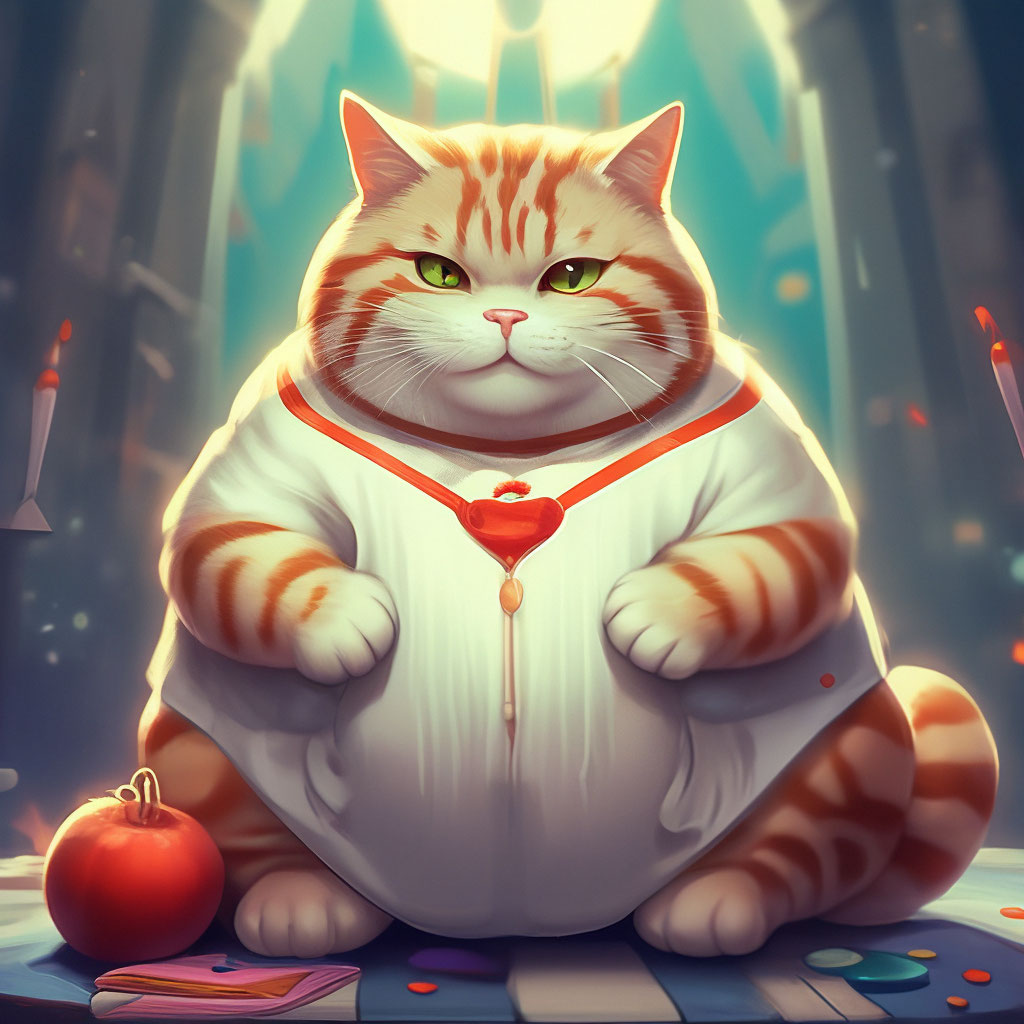 "Fat cat" — image created in Shedevrum