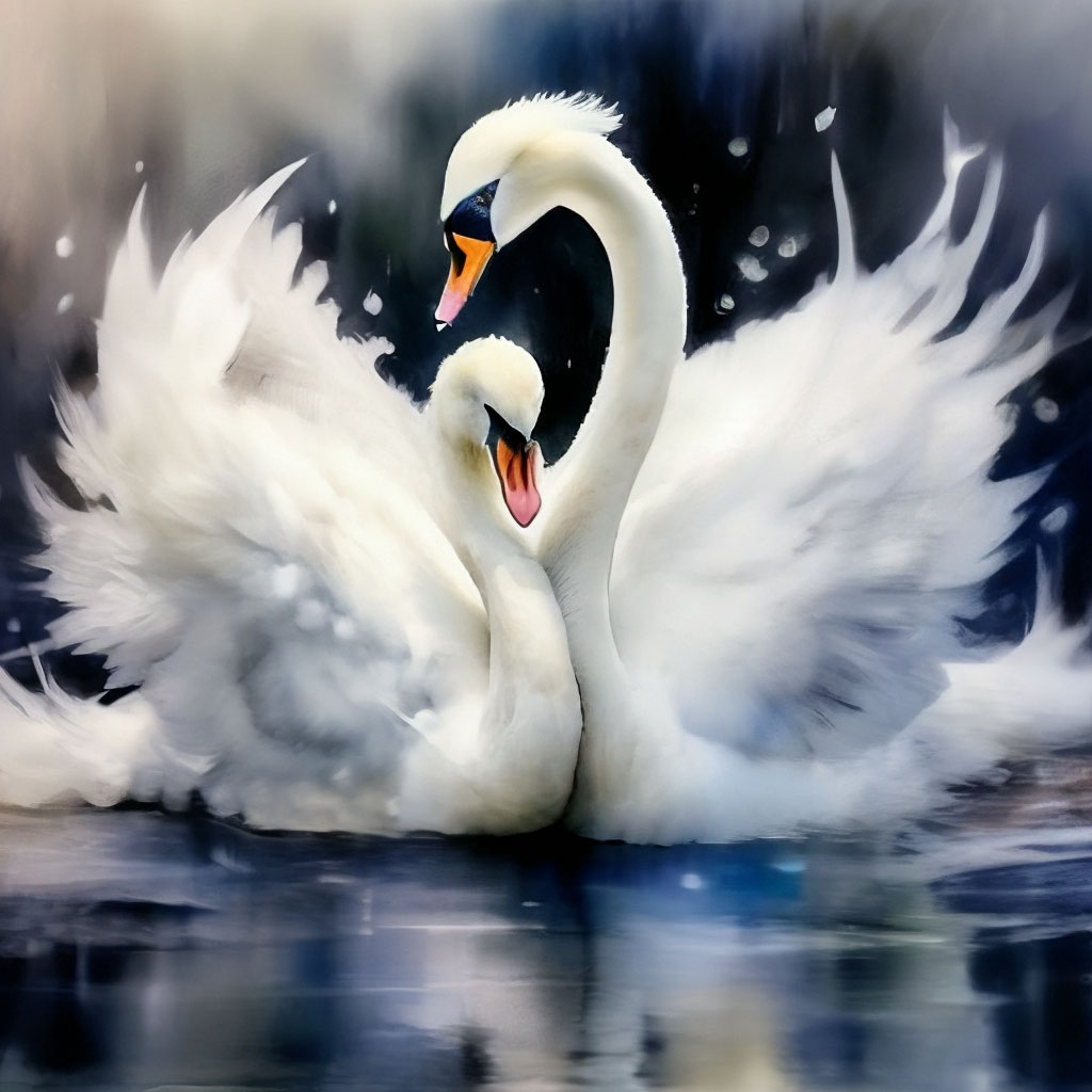 "White swan,white fluff, Don't fall in love with two people at once! 😁 ...