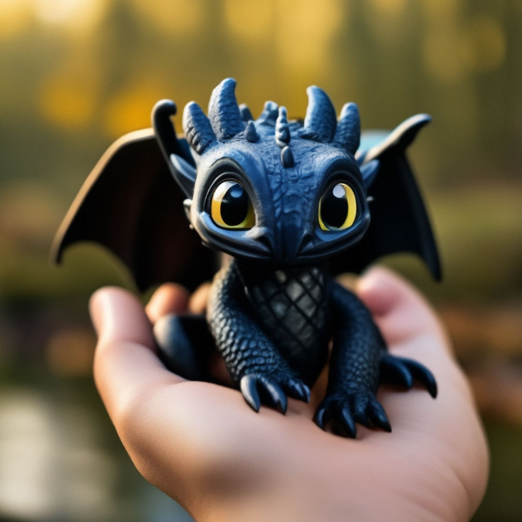 "Cute Dragon 🐉 with wings 🪽 Realistic tiny cute Toothless Dragon 🐉 with ...
