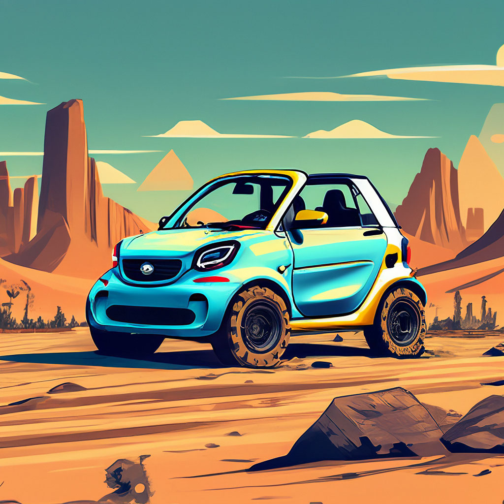 "Smart Fortwo Cabrio (A451). On a huge off-road suspension with mud ...