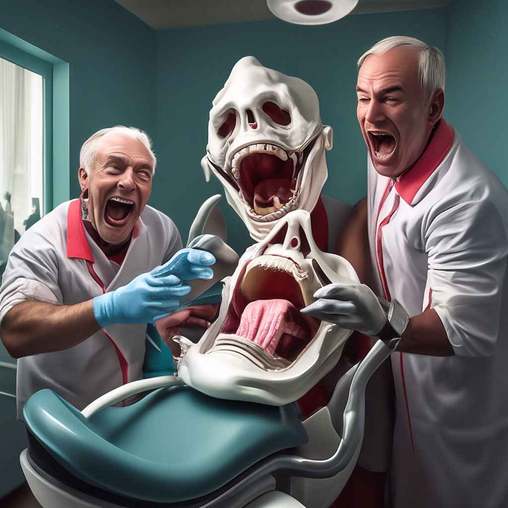 "Scary dentist" — image created in Shedevrum