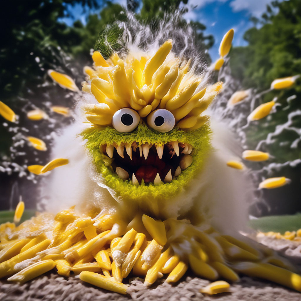 "Corn monster" — image created in Shedevrum