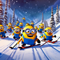 «CARTOON: MINIONS cartoon, winter, Minions skiing, Motion in the Frame ...