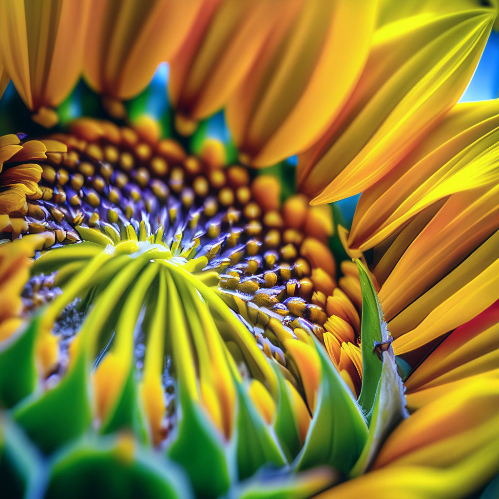 "Sunflower ,macro shooting" — image created in Shedevrum