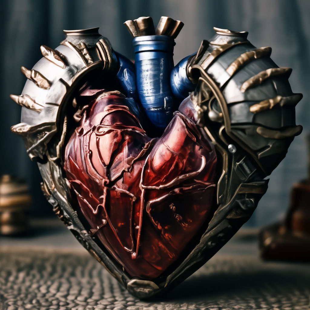 "A heart in titanium armor" — image created in Shedevrum