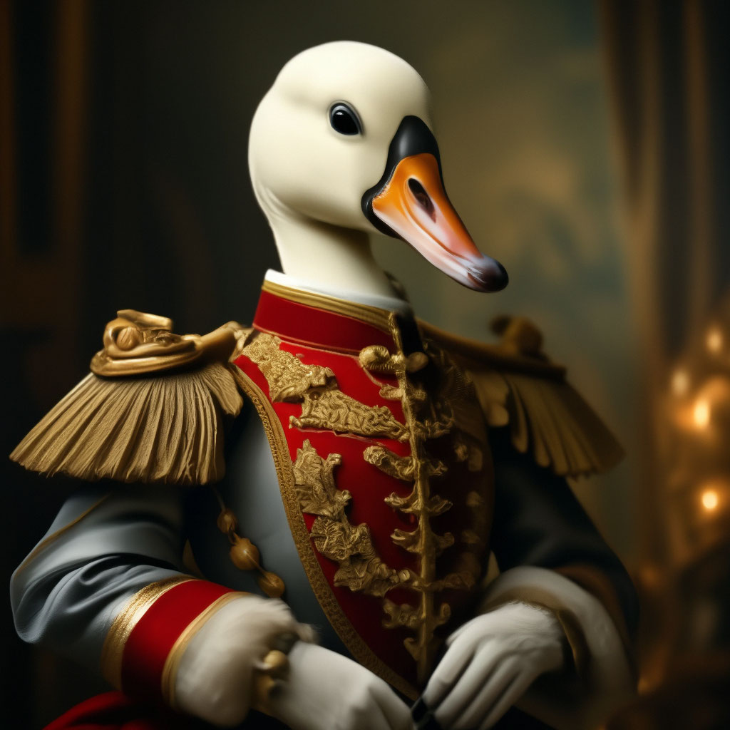 "Anthropomorphic goose-Hussar of the 19th century" — image created in ...