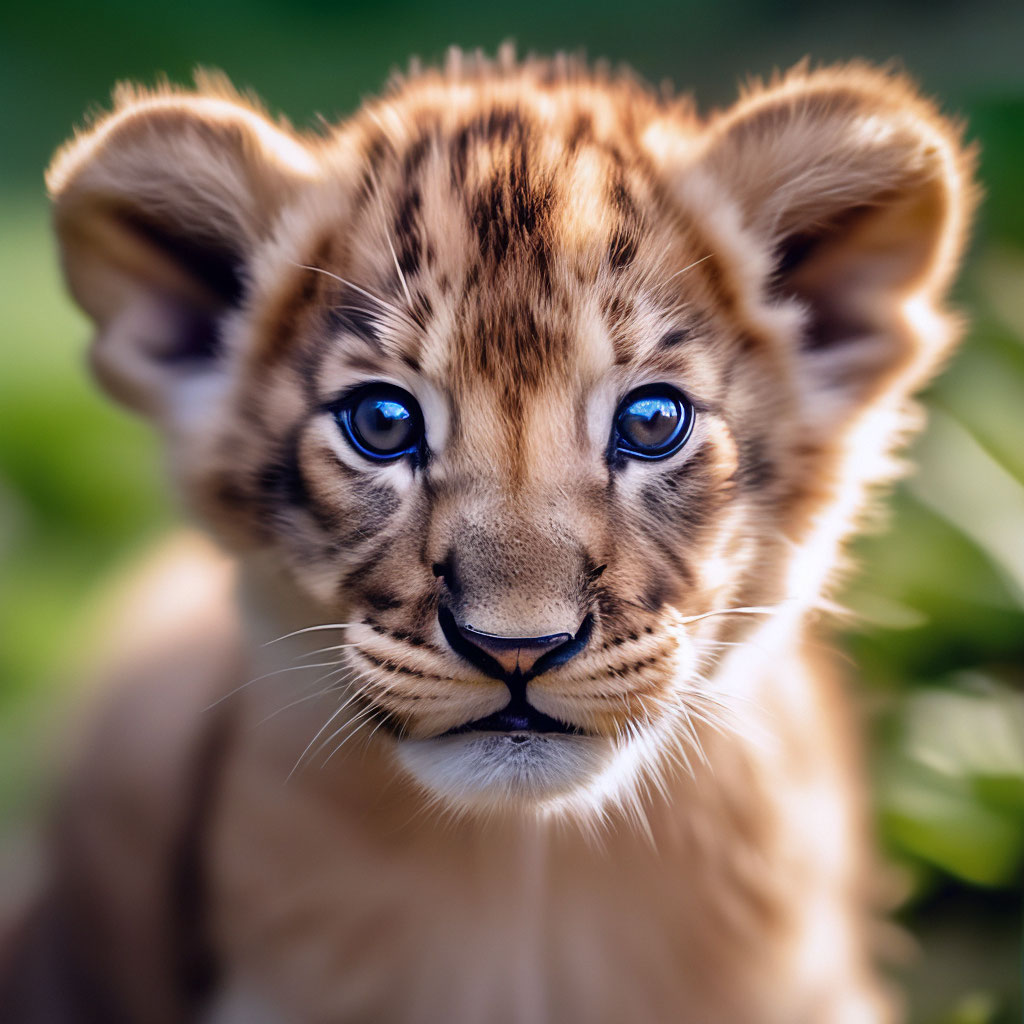 "A little lion cub from which you are touched" — image created in Shedevrum
