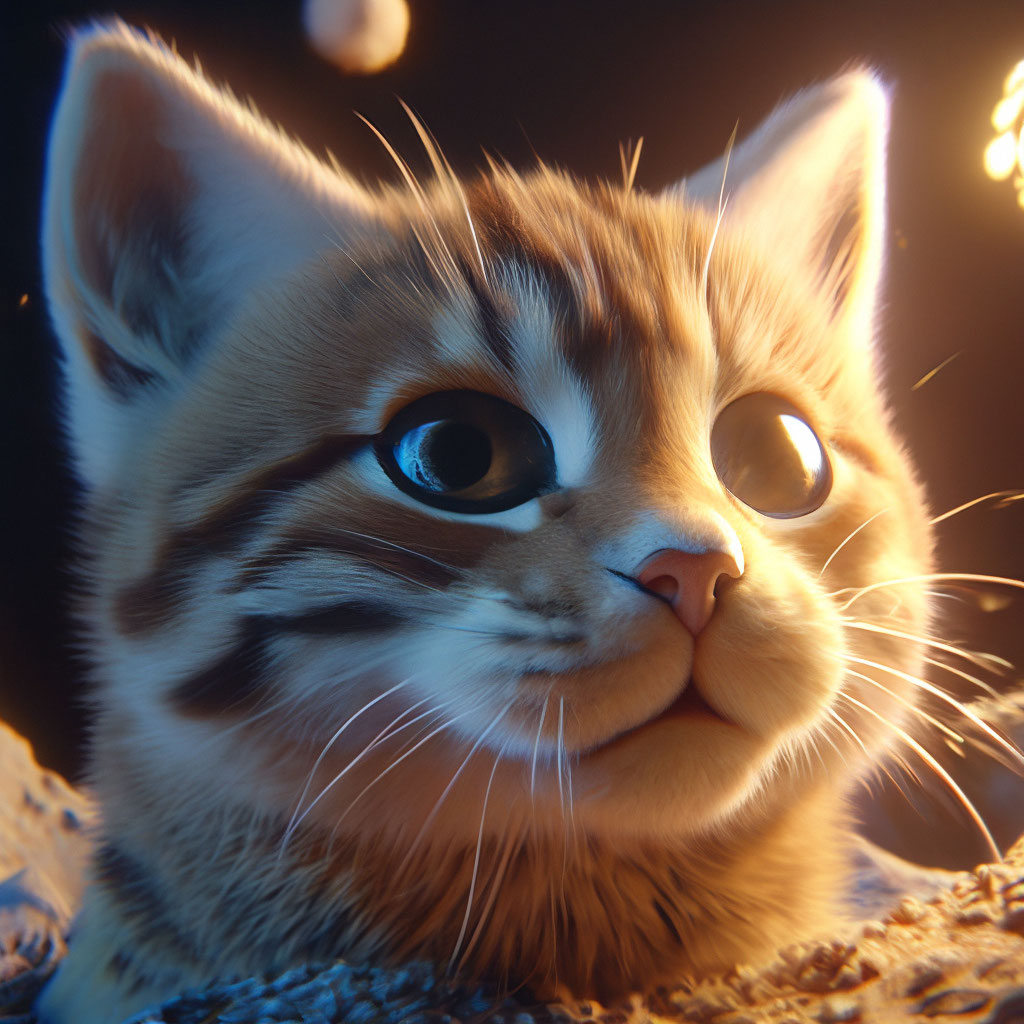 "A cat with the core of the earth" — image created in Shedevrum
