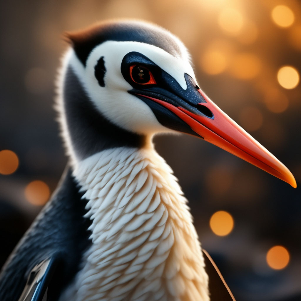 "Hybrid stork penguin, professional photo, beautiful, fantasy, 4k ...