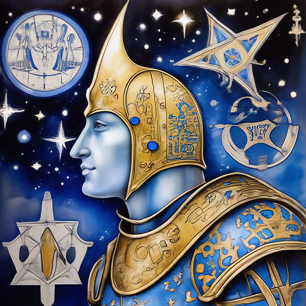 "There are alphabet symbols in the sky .the head of a medieval Knight ...