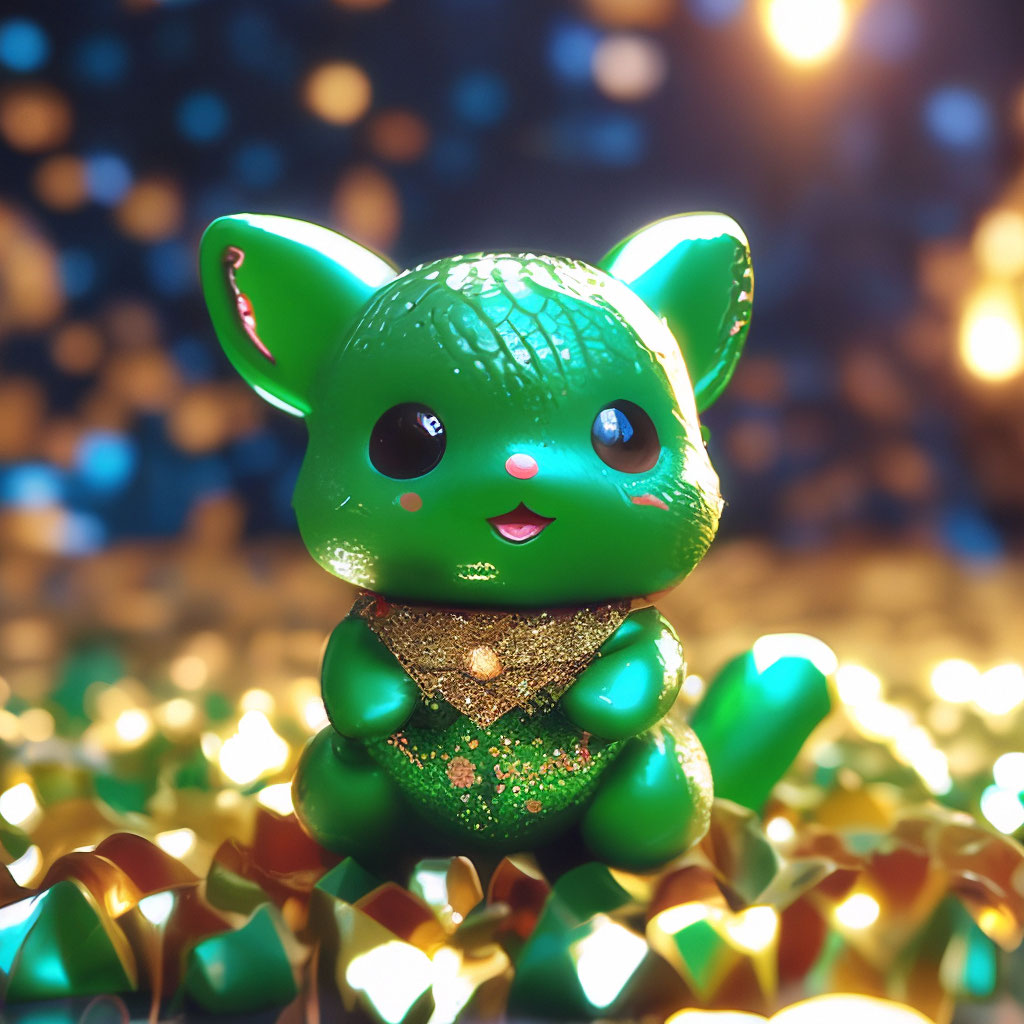 "Bomgu from txt ,green sequins,professional photo, high resolution, 8k ...