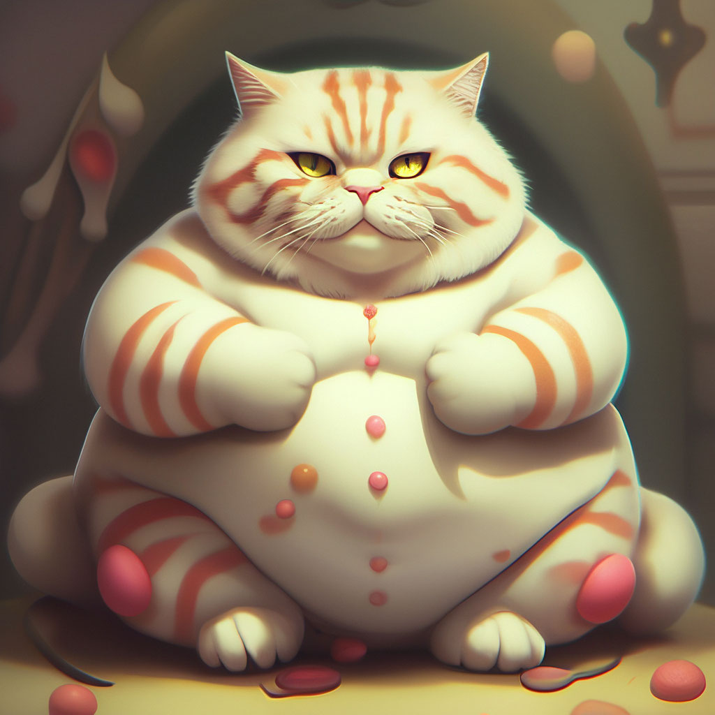 "Fat cat" — image created in Shedevrum
