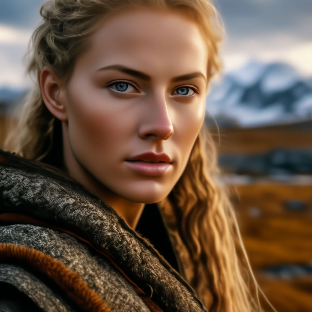 "Northerner woman, beautiful, noble facial features,beautiful figure ...