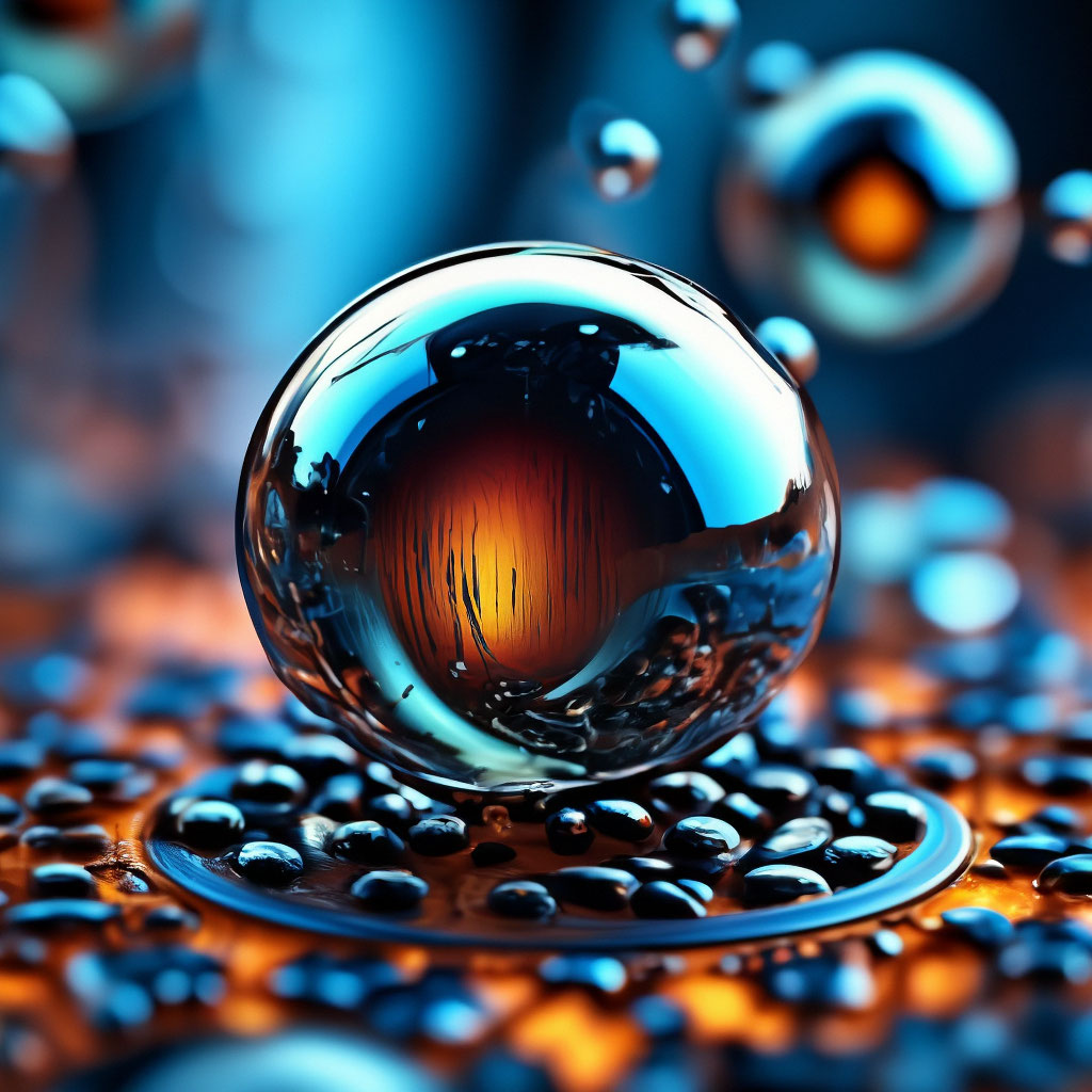 "A drop under a high-precision microscope, classical music" — image ...