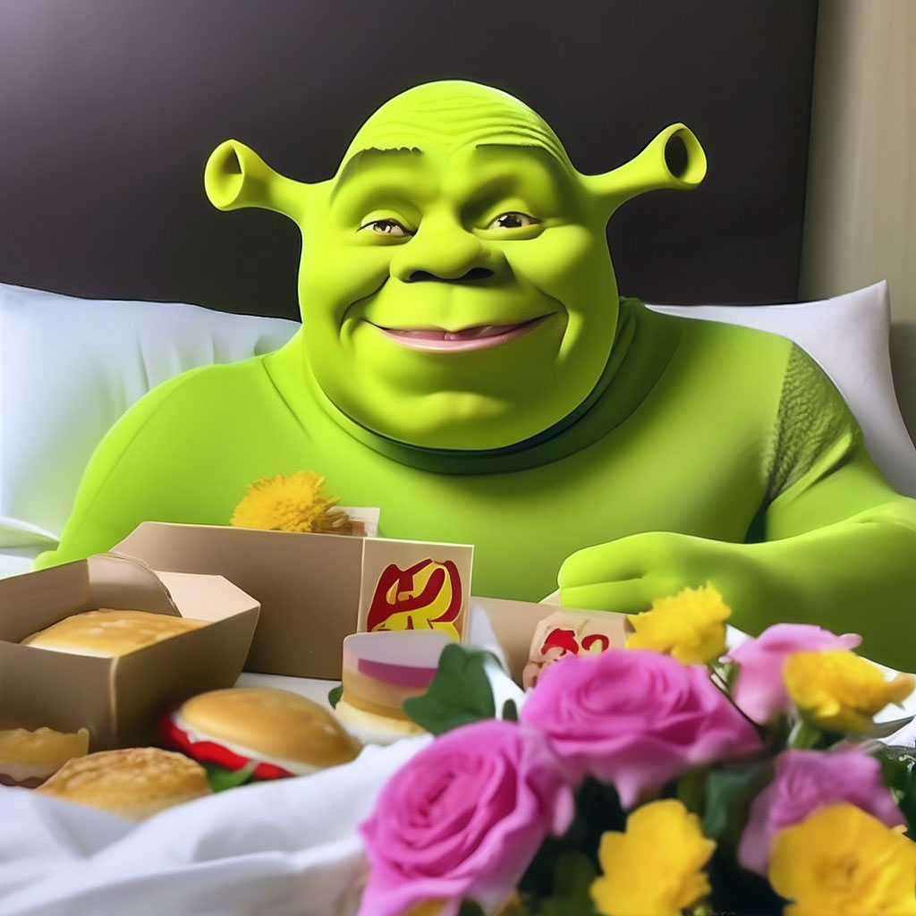 "Elon Musk brought McDonald's to Shrek in bed with flowers 🥰" — image ...