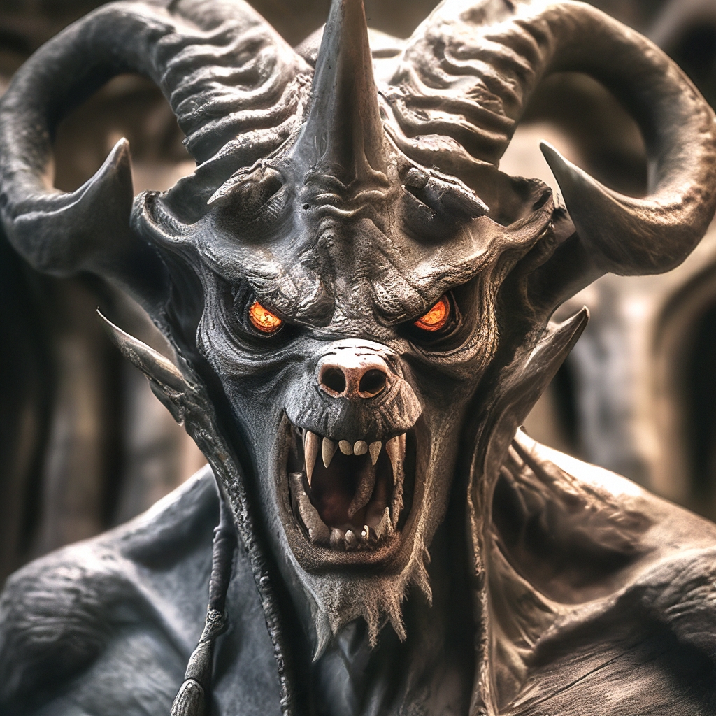 "Asmodeus. Scary animal eyes with a vertical icon. An anthropomorphic ...