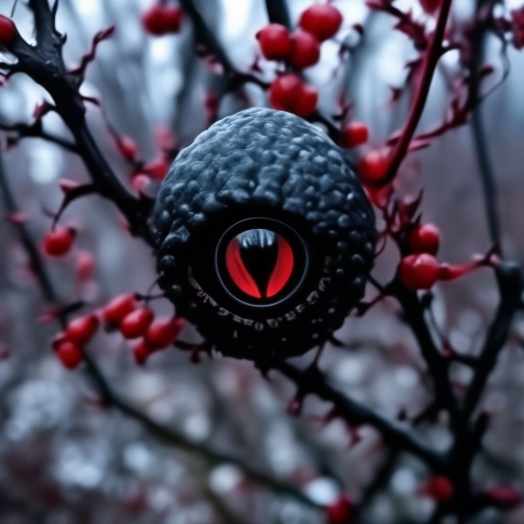 "Wolf berry, a poisonous plant, instead of berries on the branches grow ...