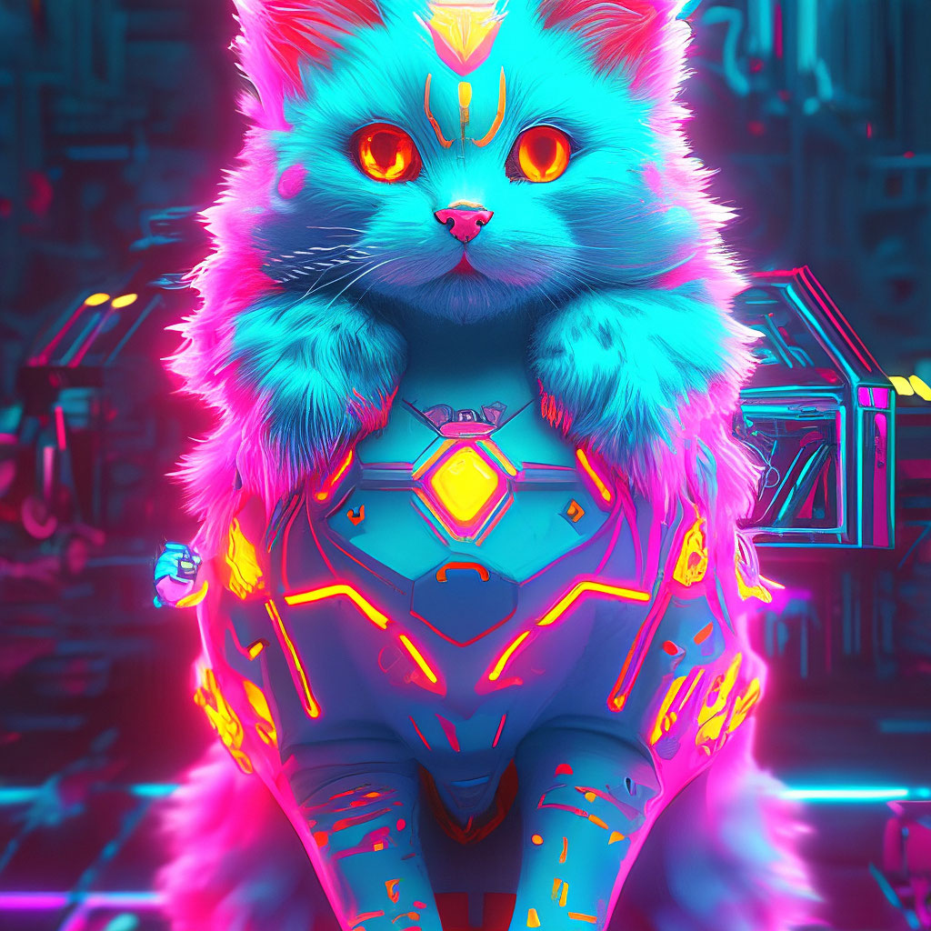 "Fluffy cute anthropomorphic rooster cat in the shape of a rooster ...