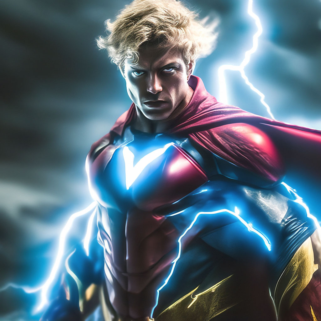 "Lightning man,super hero,quality,professional photo,detail" — image ...