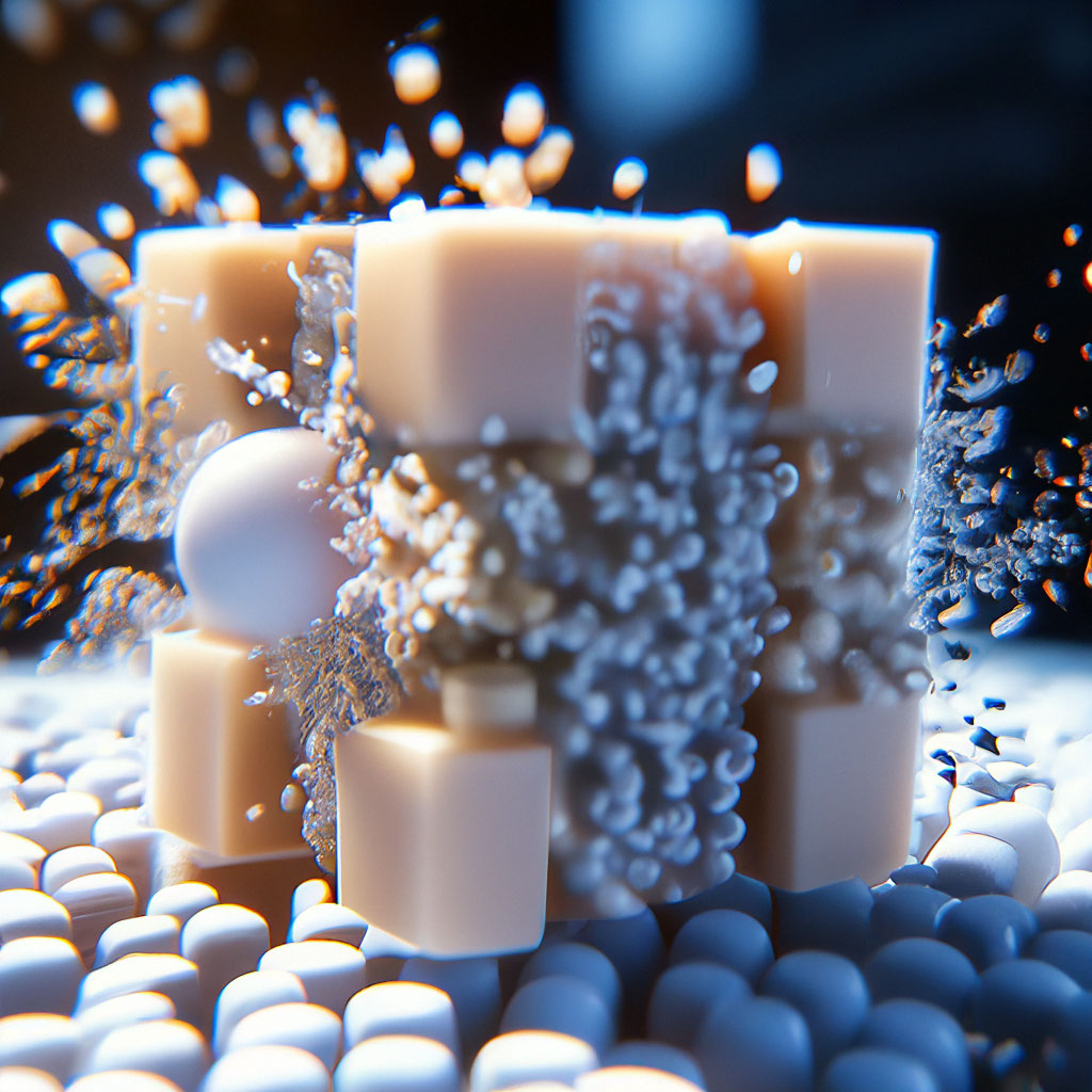 "The moment when a bullet penetrates a ballistic gel cube, maximum ...