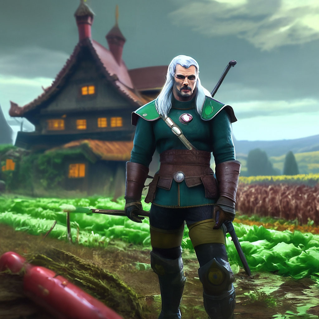 "The Witcher Farmer is a toxic farm" — image created in Shedevrum