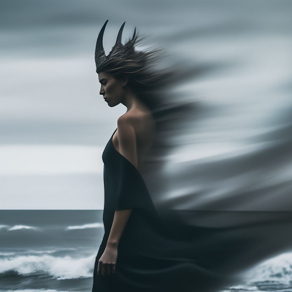 "Close-up,whirlwind around the body, minimalism, below the back ...