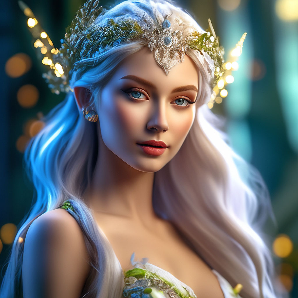 "Beautiful charismatic elf princess, surrealism, aesthetically pleasing ...