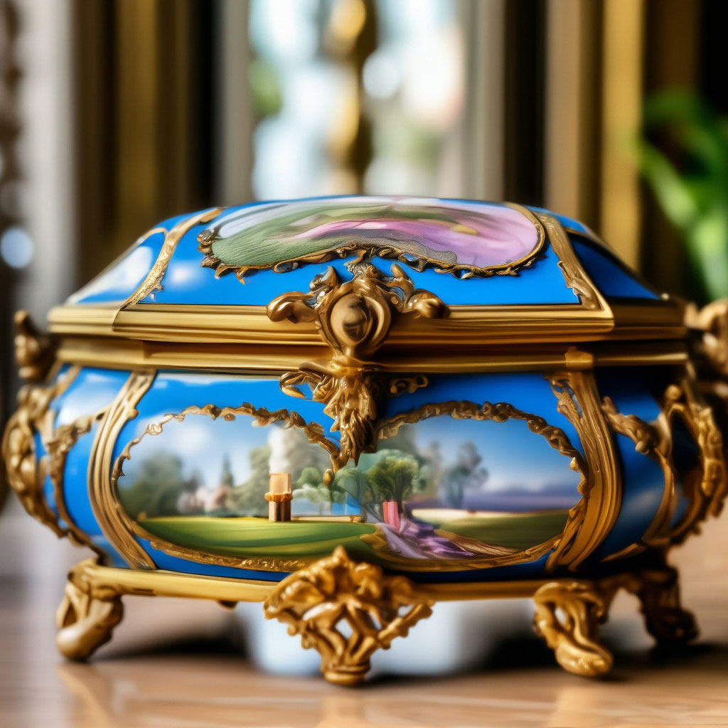 "Sevres porcelain jewelry box in bronze gilt frame,, beautiful ...