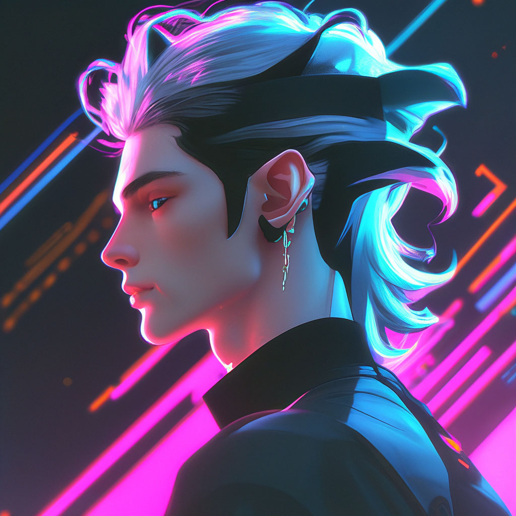 "Elf guy, with black wavy hair, black eyes and pale skin, random angle ...