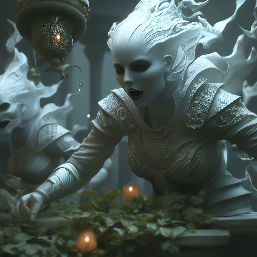 "Poltergeist,element,spirits, dark fantasy, dark botanical ...