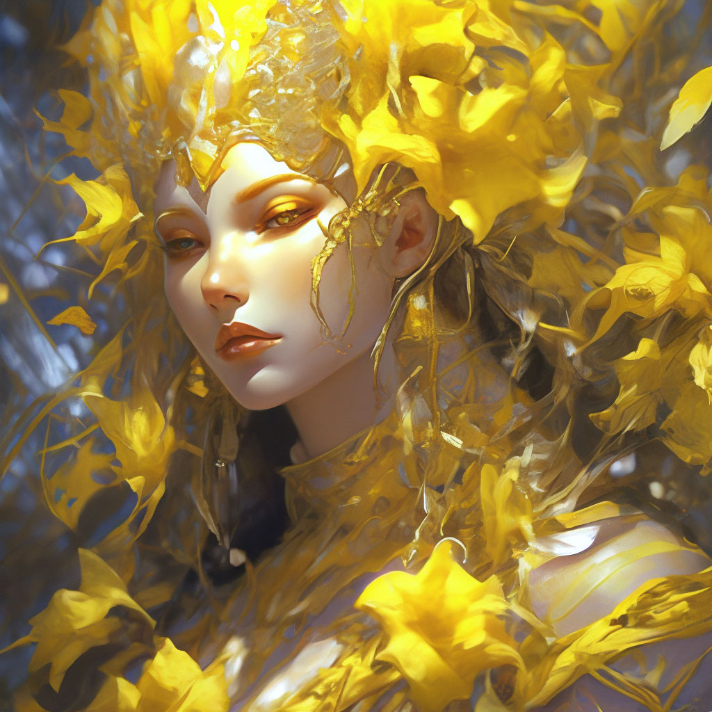 "Yellow. The Priestess yellow salt drawing,marble chips grain, cracking ...
