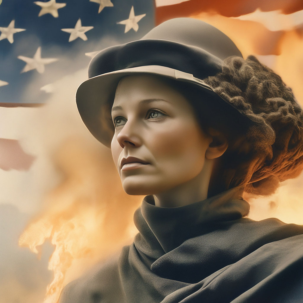 "Humanization of the USA in the form of a woman" — image created in ...