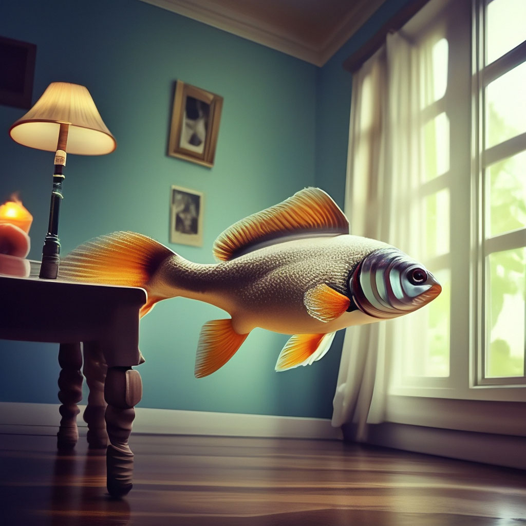 "The fish came to visit the house on its feet, the fish grew legs ...