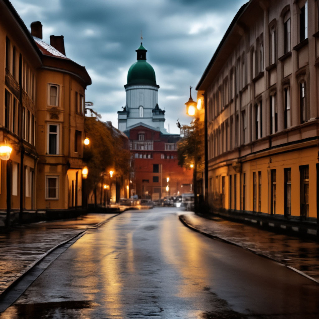 "Vyborg city, architecture, gloomy autumn sky, with clouds ...