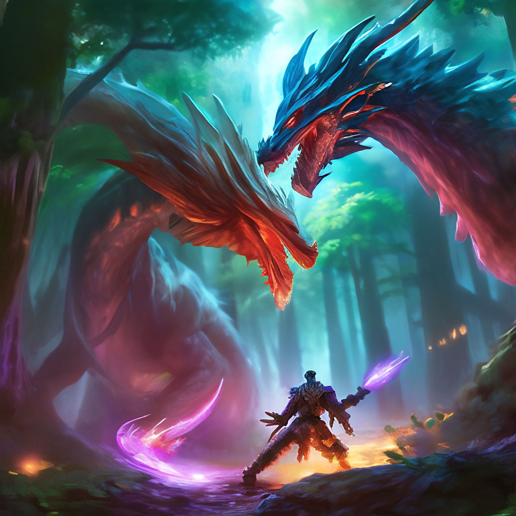 "🐲 🐲 🐲 an epic battle between two dragons unfolding over an ancient ...