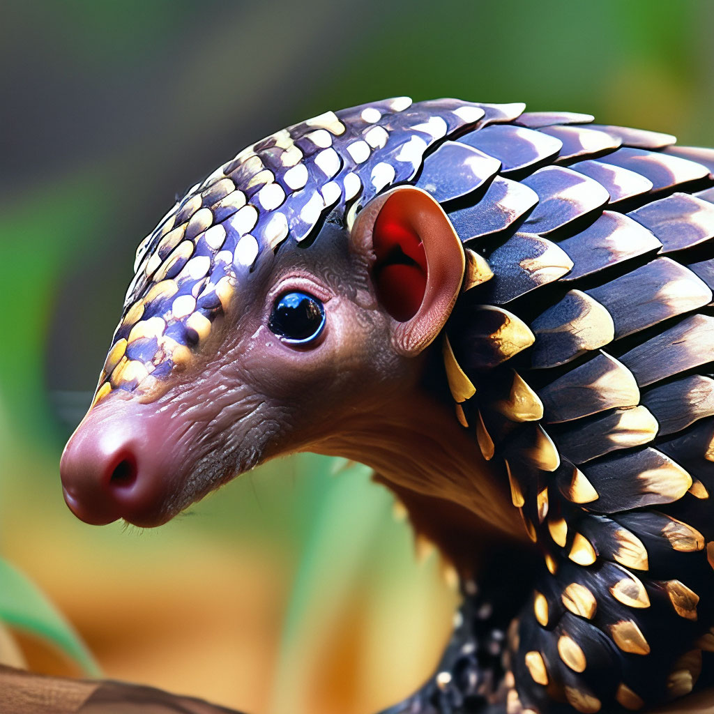"Beautiful with a black and white striped pattern of pangolin skin ...