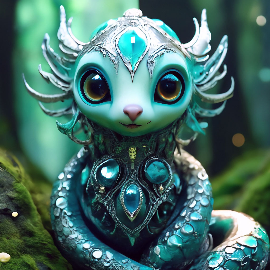 "😳 olpntng style, Cute little fantasy animal dark creature, forest ...