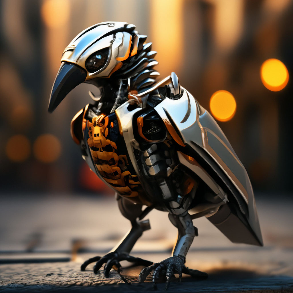 "Robo hybrid of a bird and an armadillo" — image created in Shedevrum