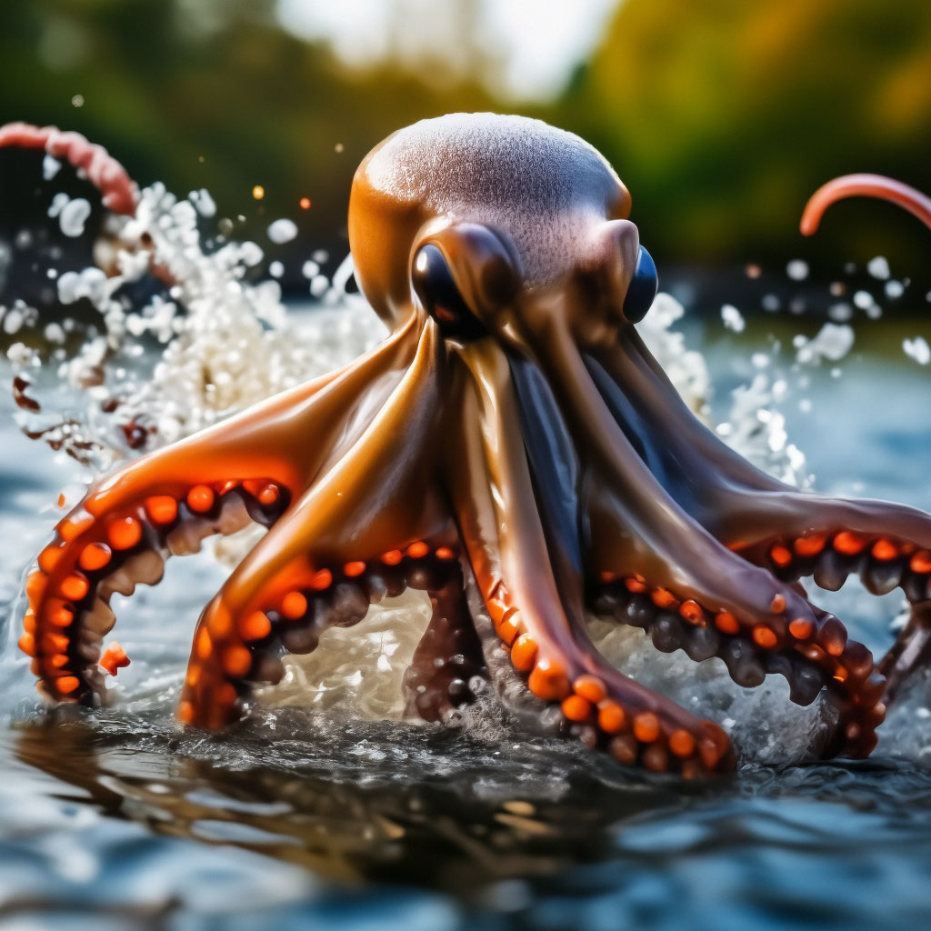 "Pokémon symbiosis octopus, hyperrealism" — image created in Shedevrum