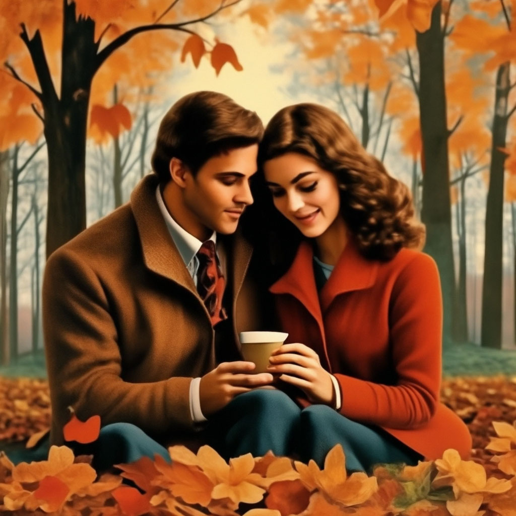 "Autumn and love" — image created in Shedevrum