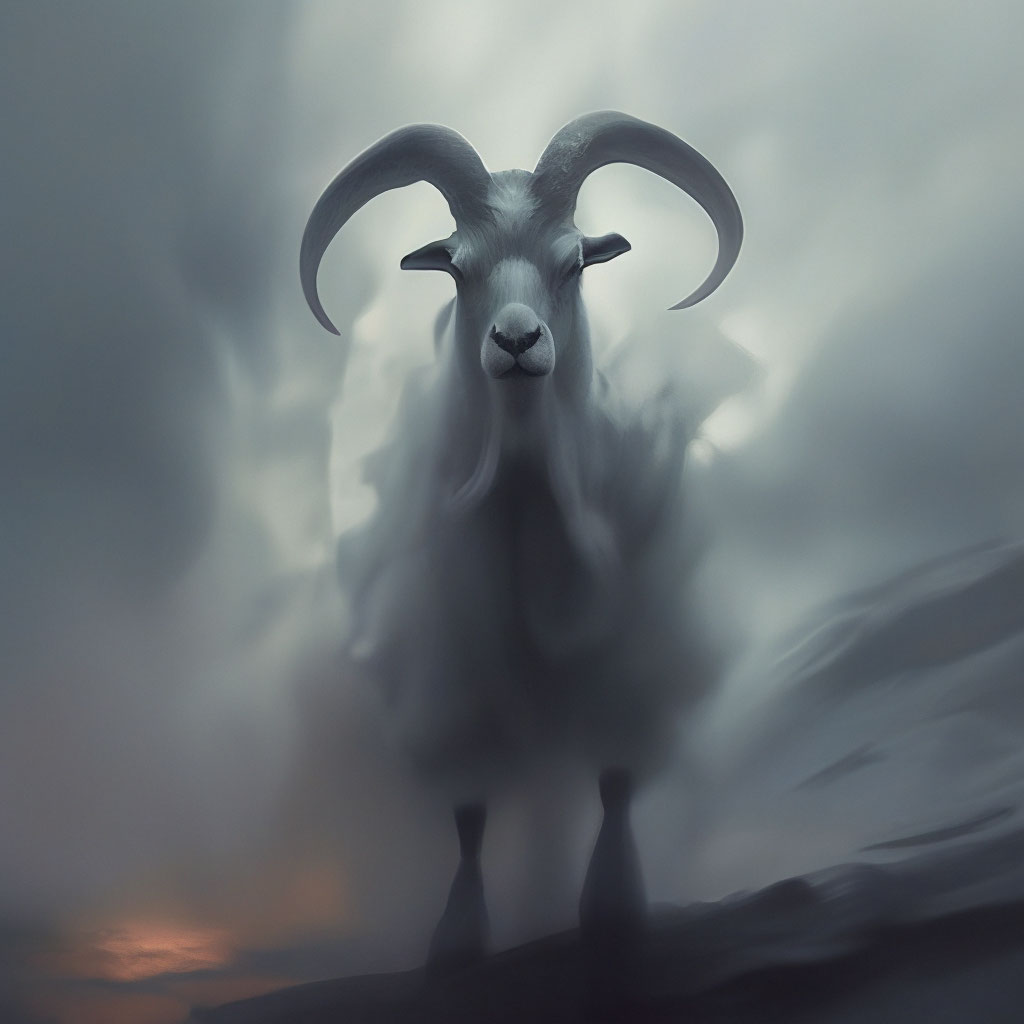 "Ghost of a goat" — image created in Shedevrum