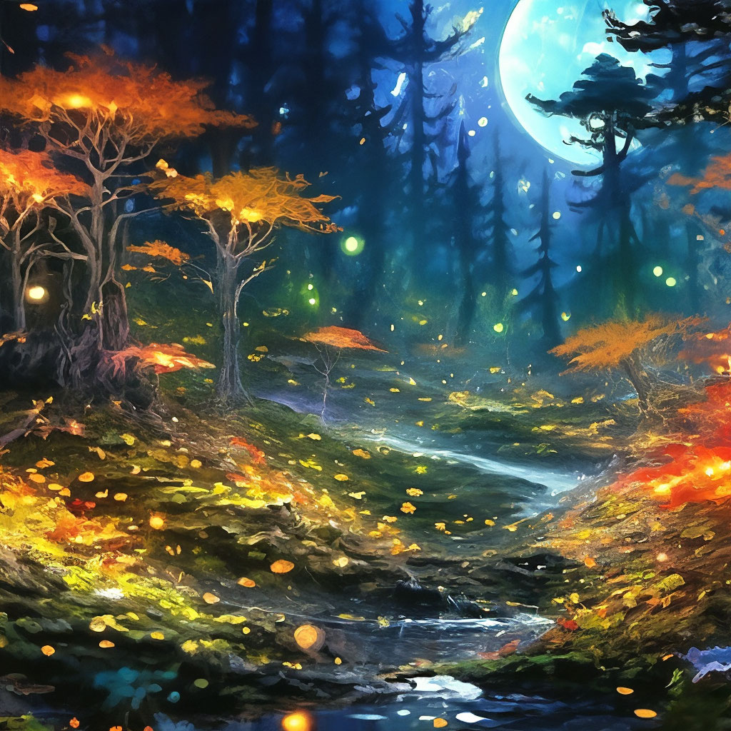 "Magical forest, epic, fabulous, hyperrealism, microdetalization ...