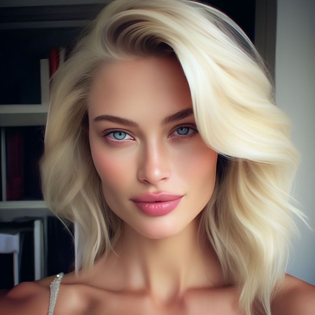 "Blonde sharp cheekbones" — image created in Shedevrum