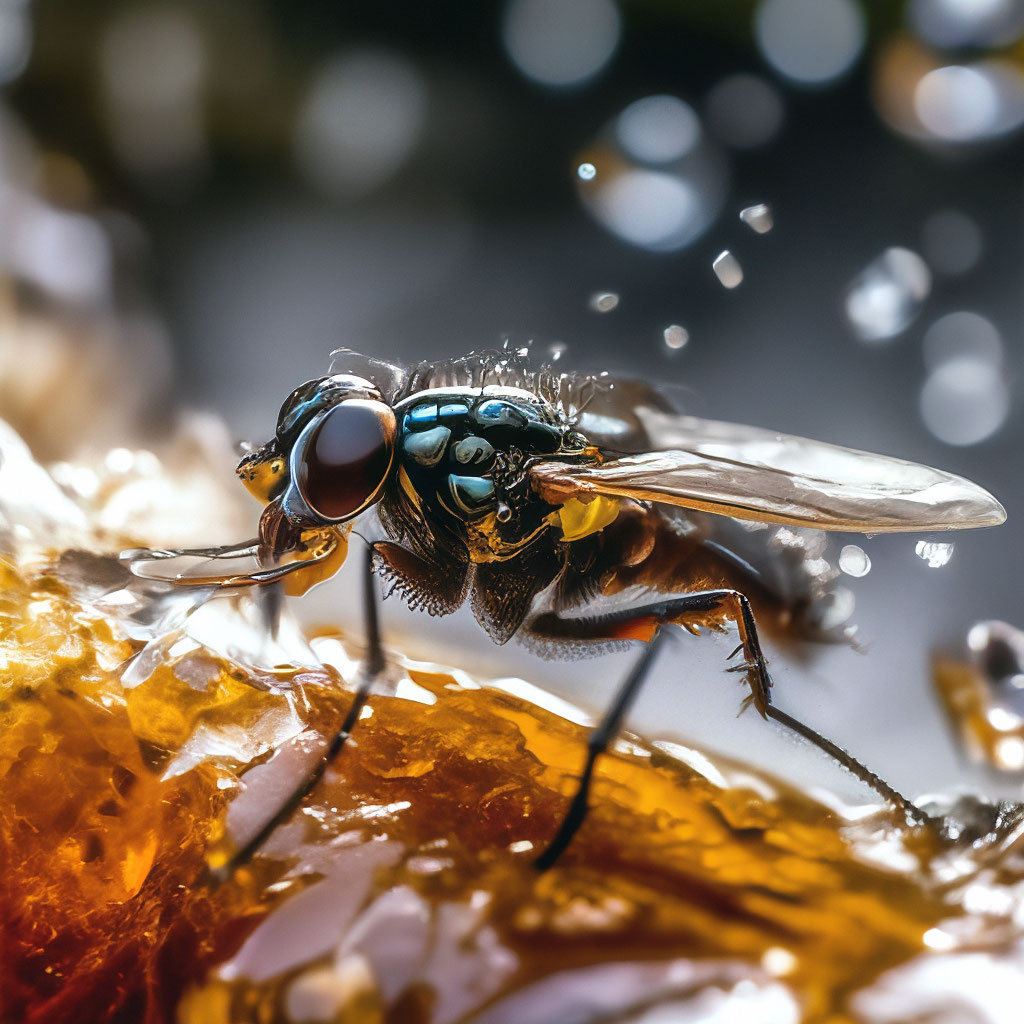 "And the fly is also in the spit" — image created in Shedevrum