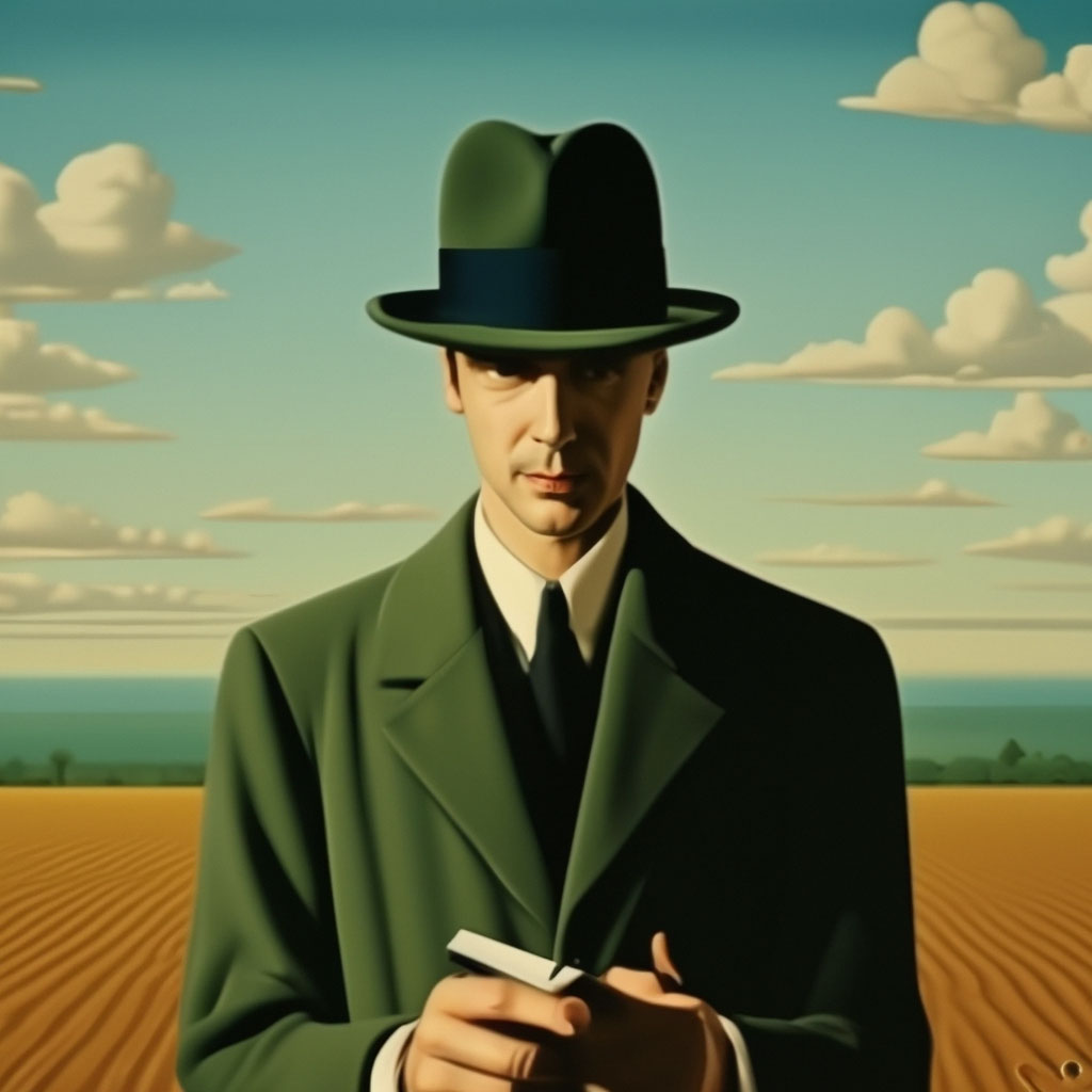 "Write happy birthday Rene Magritte" — image created in Shedevrum