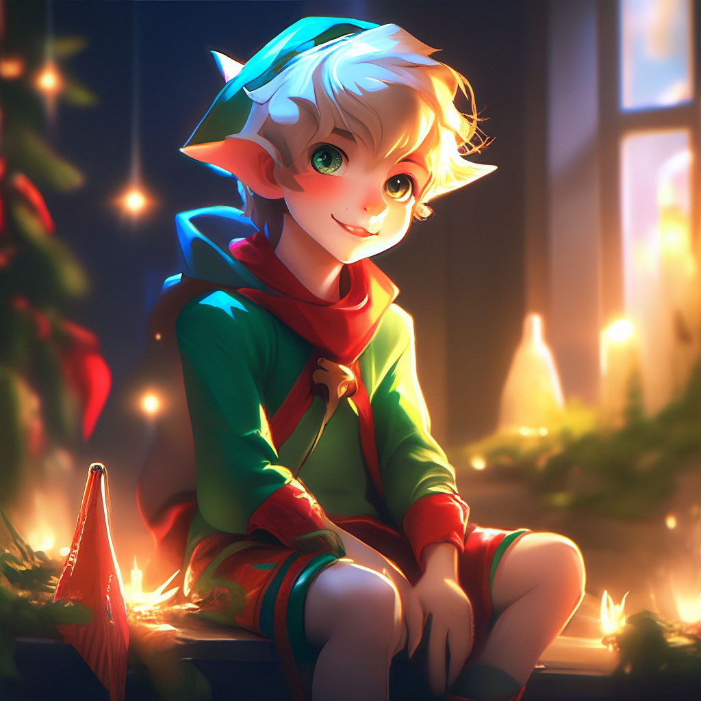 "Cute elf guy, aesthetically pleasing, beautiful, bright lighting ...