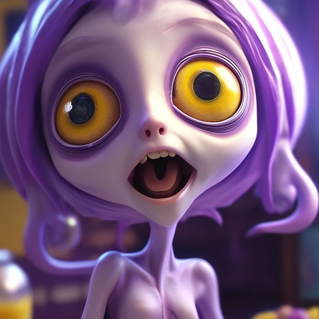 "🖌🖌🖌🖌 anthropomorphic stupid eye, character, alien girl awkward ...