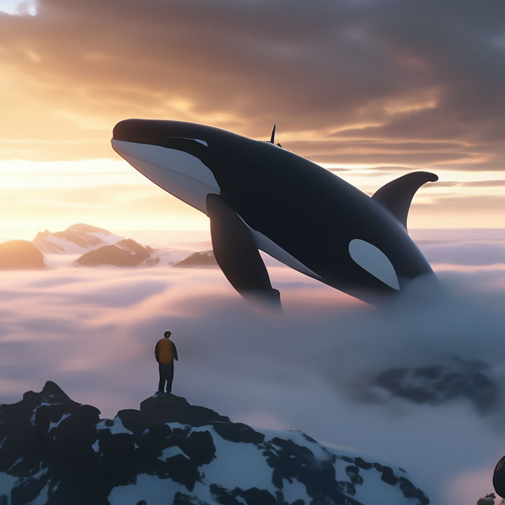 "💫Сергей💫🔸 Huge whale, orca + mountains in the guise of a cloud + in ...