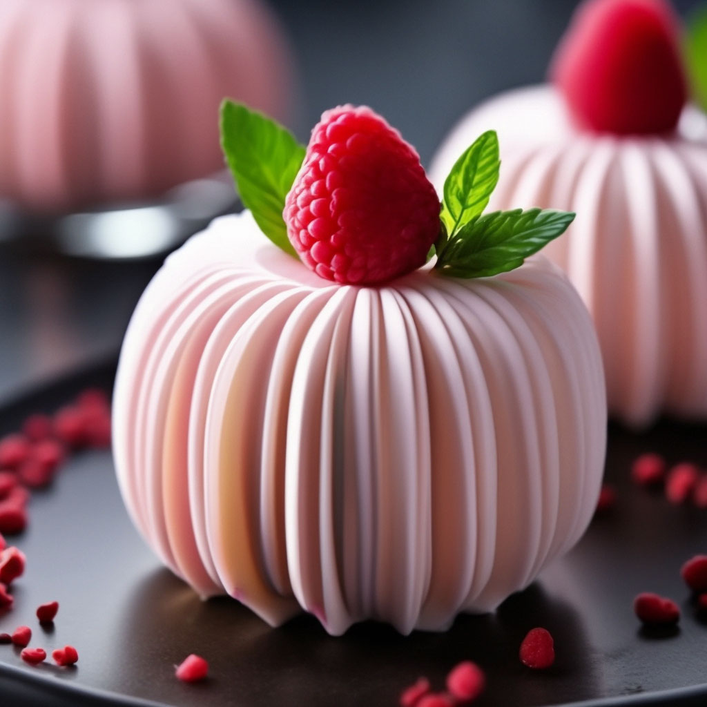 "Beautiful, exquisite dessert in the form of mousse candies made of ...
