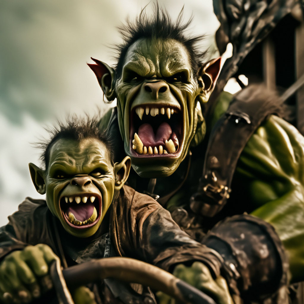 "A crazy, bad, very loudly belching orc with a height of two storeys ...